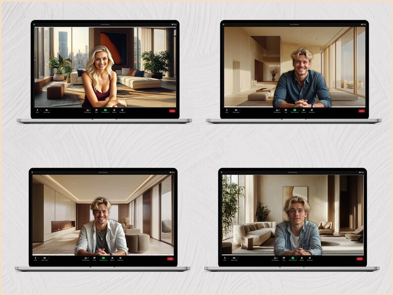 25 Penthouse HQ Zoom Backgrounds, Virtual Background Bundle, 4K Video ...