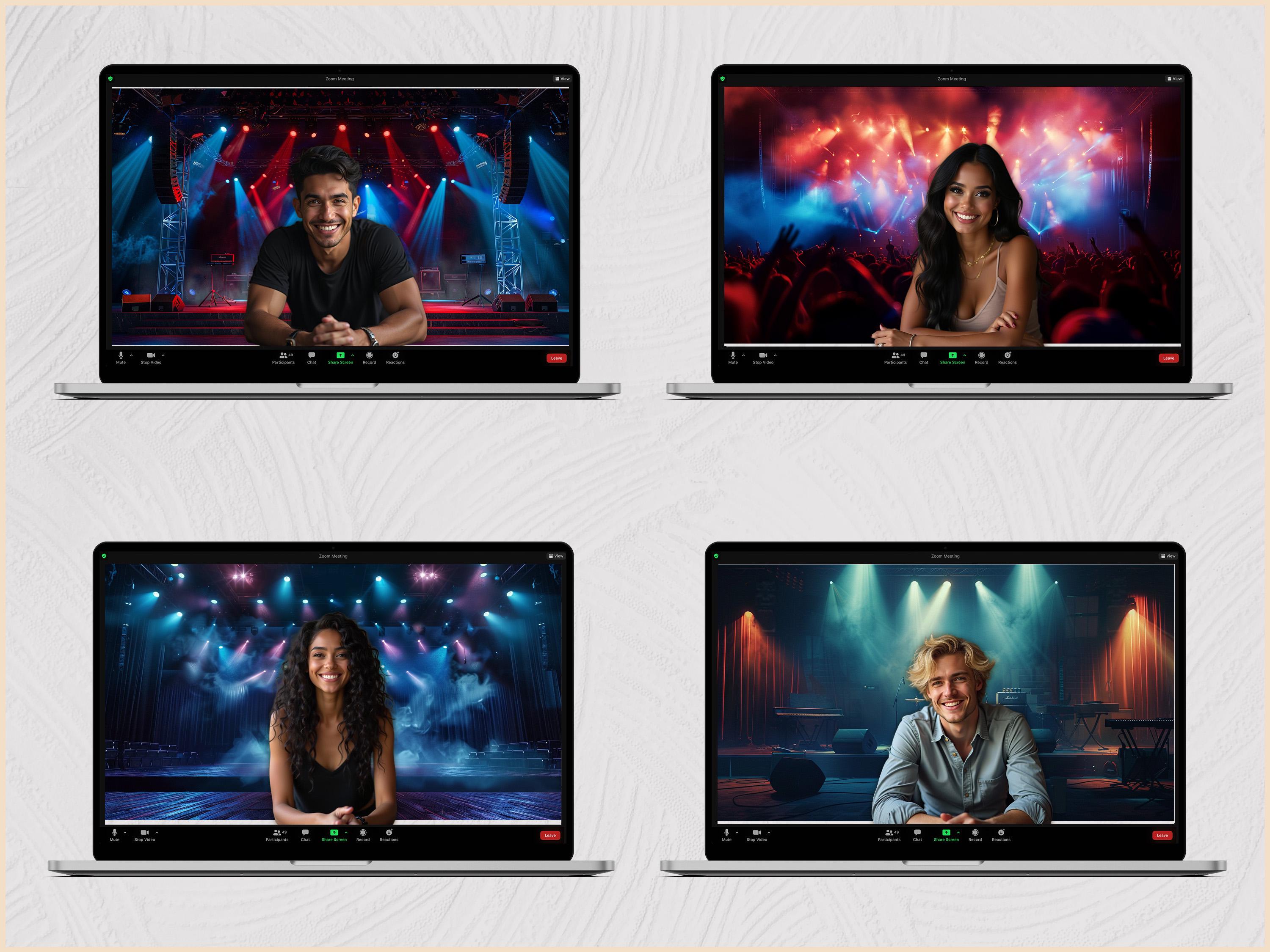 25 Concert Stage HQ Zoom Backgrounds, Virtual Background Bundle, 4K ...