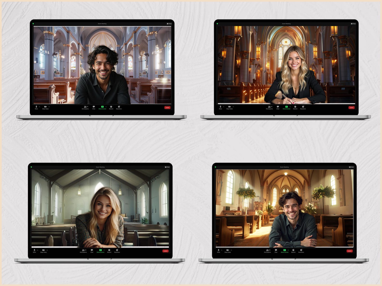 25 Church Zoom Background Bundle, Virtual Zoom Background, 4K ...