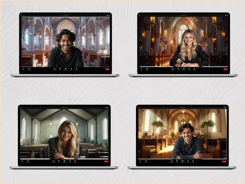 25 Church Zoom Background Bundle, Virtual Zoom Background, 4K ...