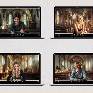 25 Church Zoom Background Bundle, Virtual Zoom Background, 4K ...