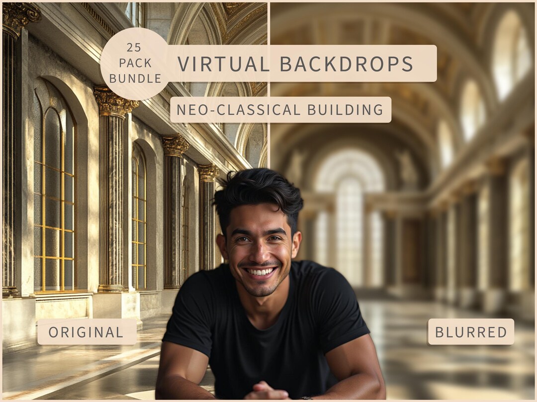 25 Neo-classical Building Zoom Background Bundle, Virtual Zoom ...