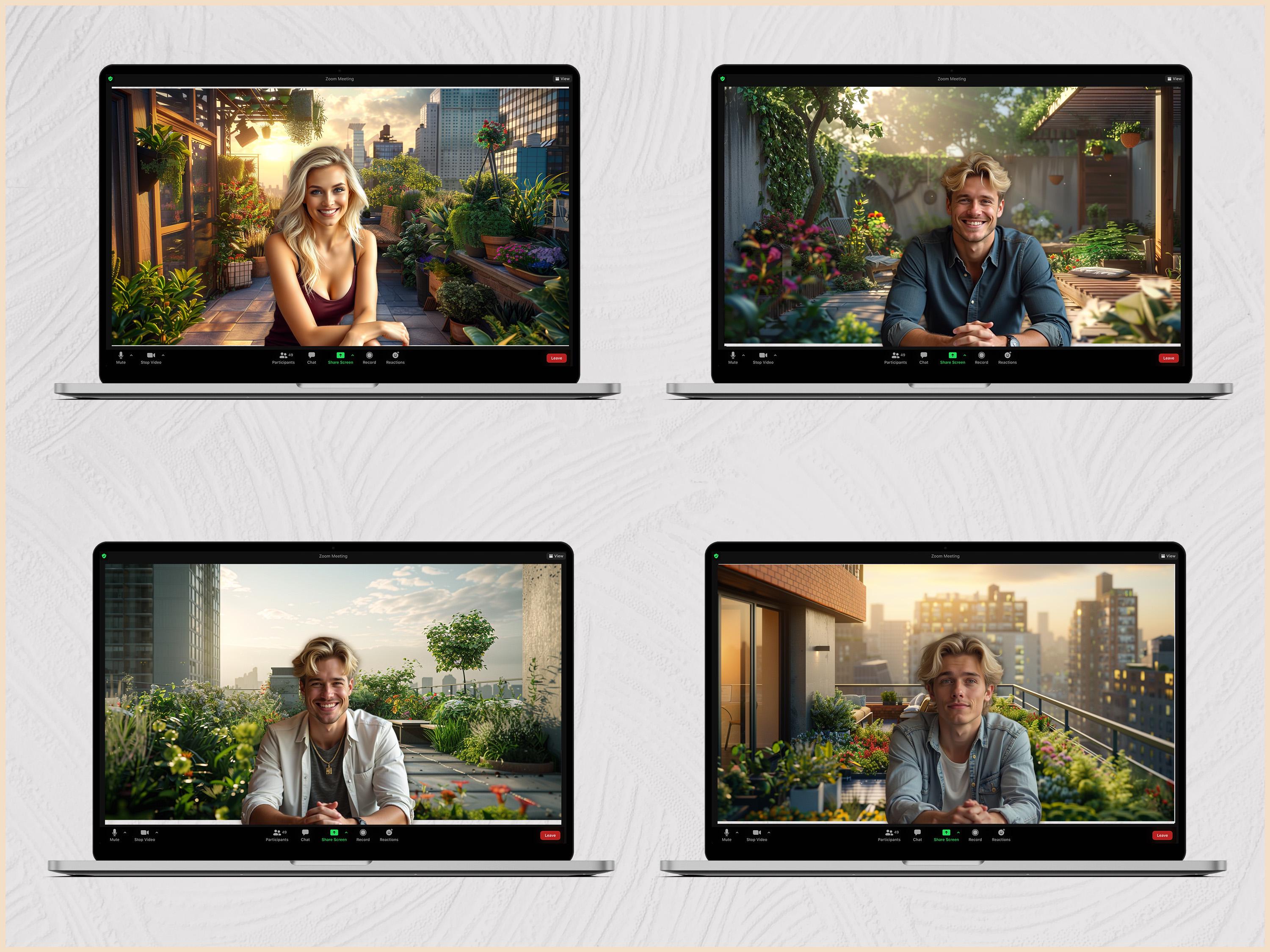 25 Rooftop Garden Zoom Background Bundle, Virtual Zoom Background, 4K ...