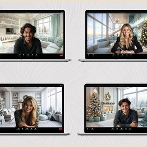 25 Christmas Penthouse Zoom Background Bundle, Virtual Zoom Background ...