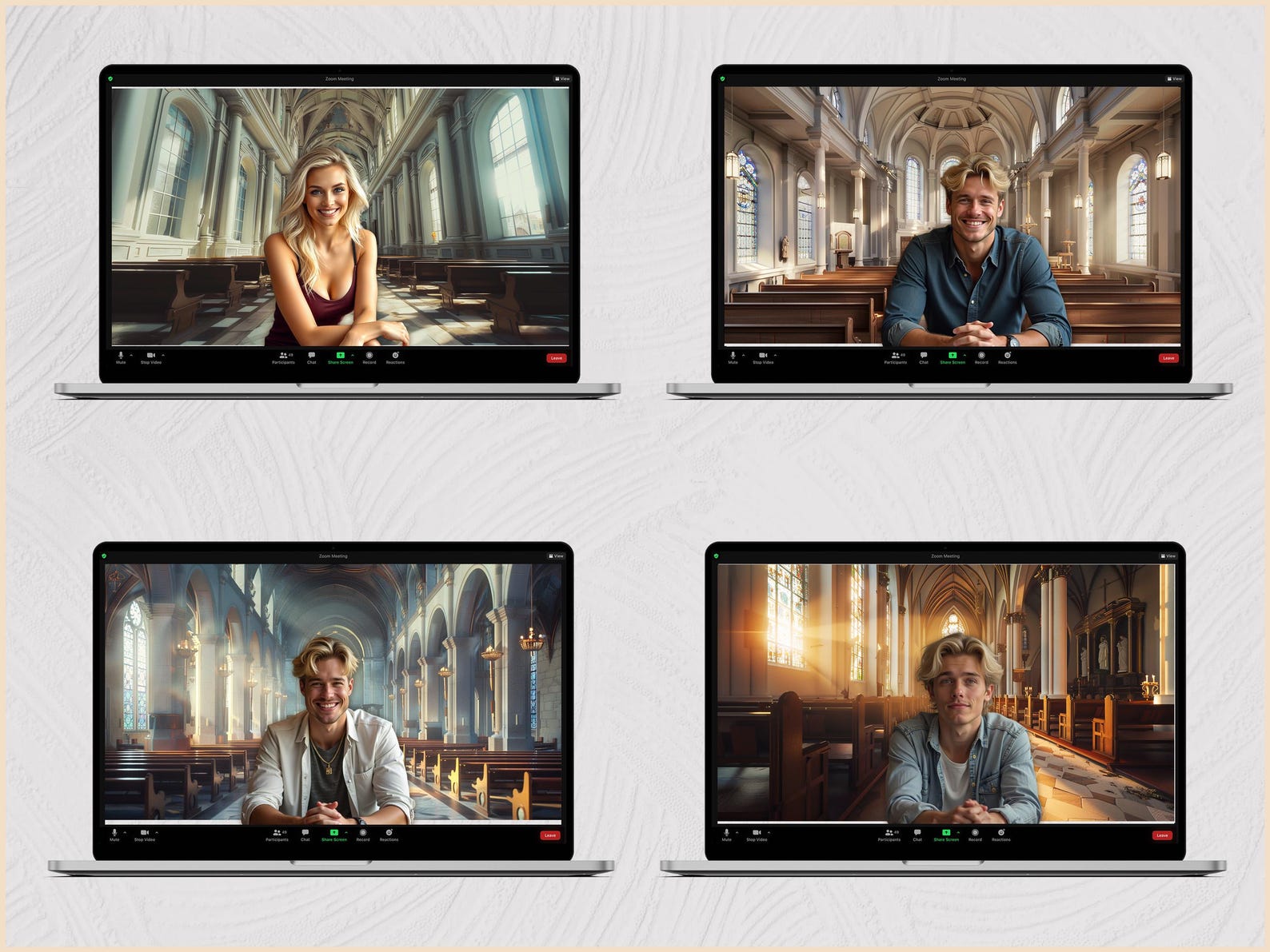 25 Church Zoom Background Bundle, Virtual Zoom Background, 4K ...