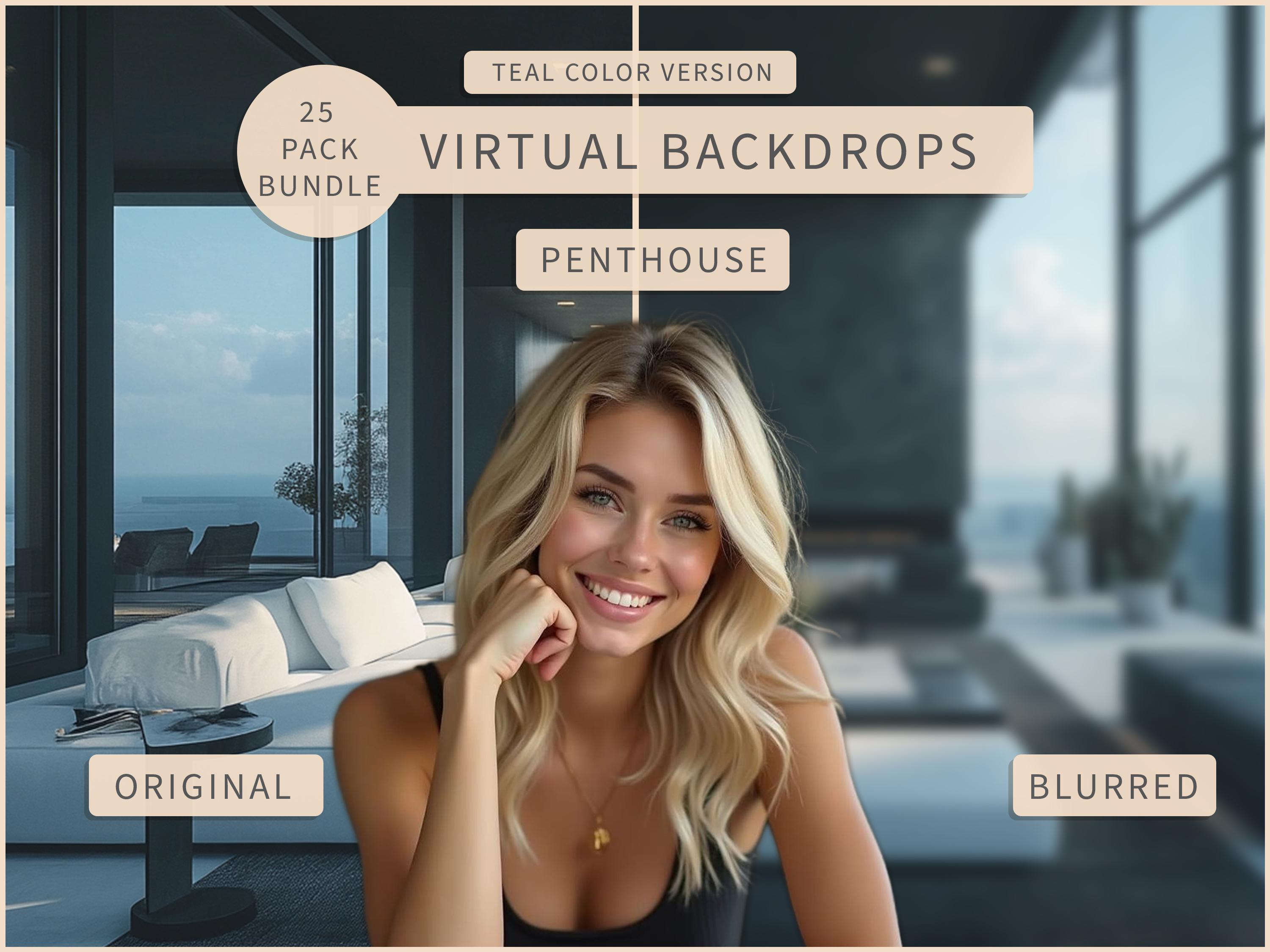 25 Penthouse Zoom Background, 4K Virtual Background Bundle, Zoom Call Backdrop, Backdrop for ...