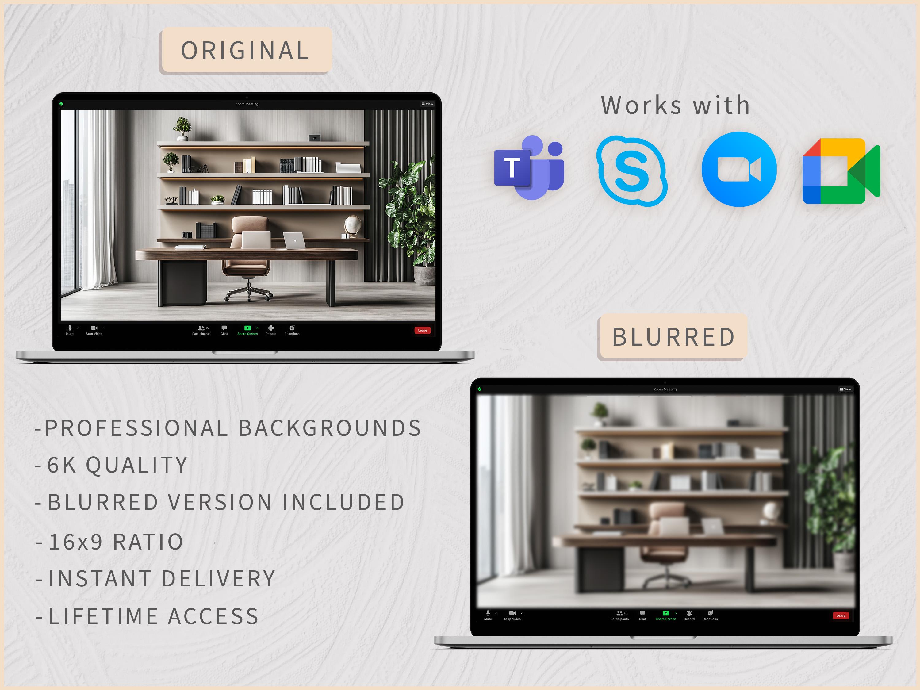 25 Home Office Wall Shelving HQ Zoom Backgrounds, Virtual Background ...