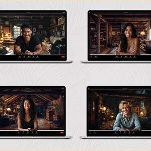 25 Rustic Cabin Zoom Background Bundle, Virtual Zoom Background, 4K ...