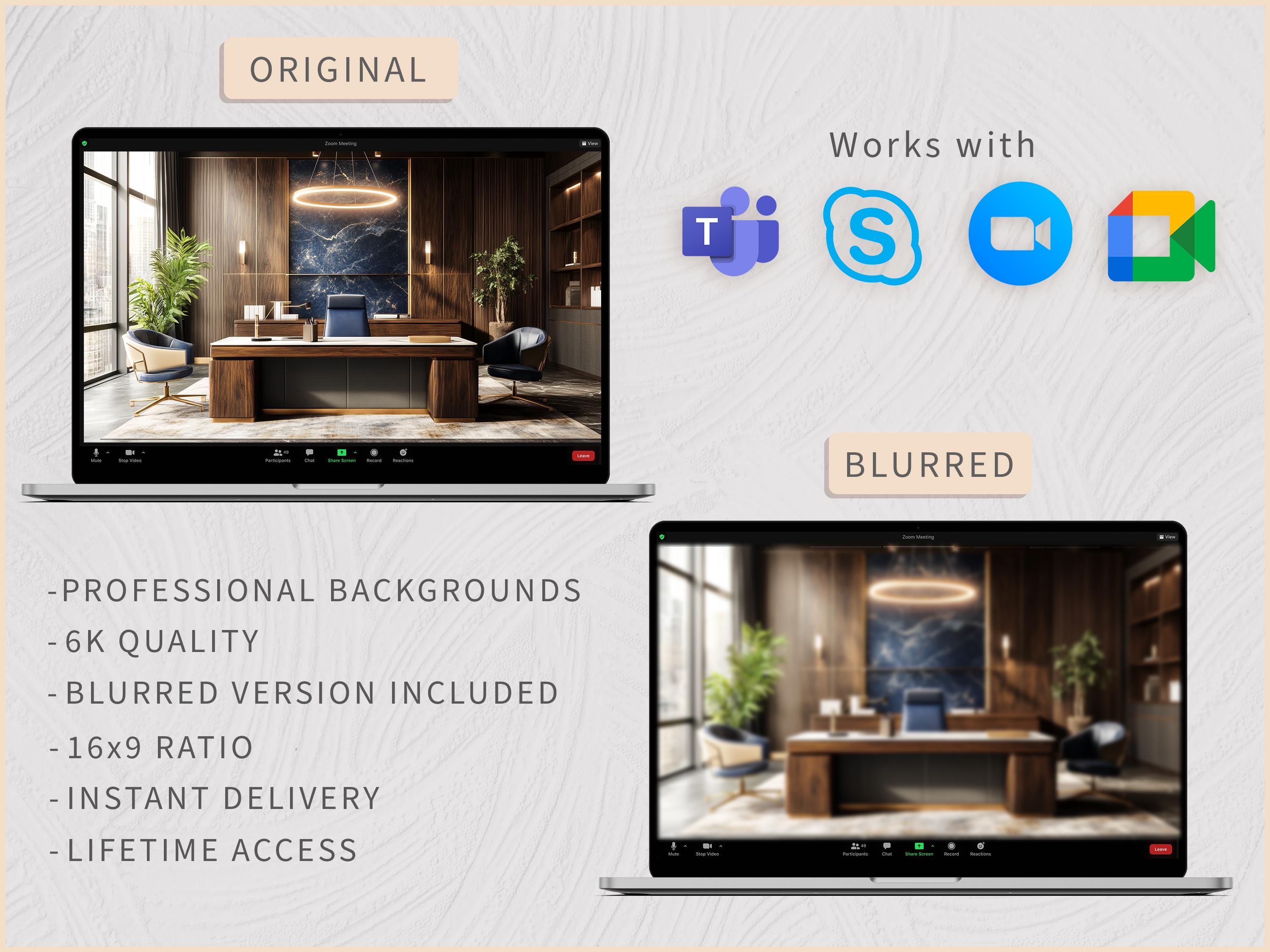 25 Minimalist Office Zoom Background Bundle, Virtual Zoom Background ...