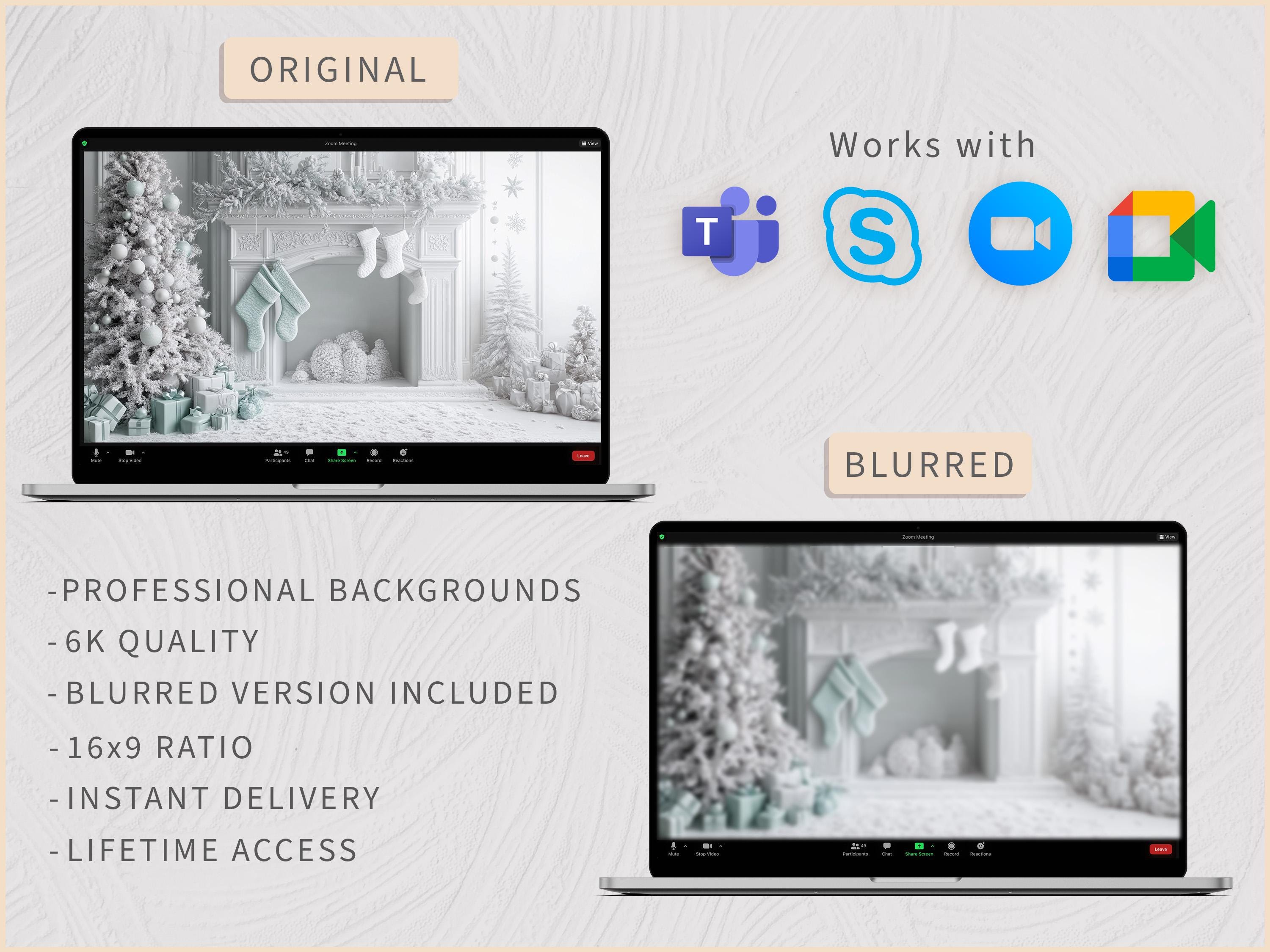 25 Home Office Wall Shelving Zoom Background, 4K Virtual Background ...