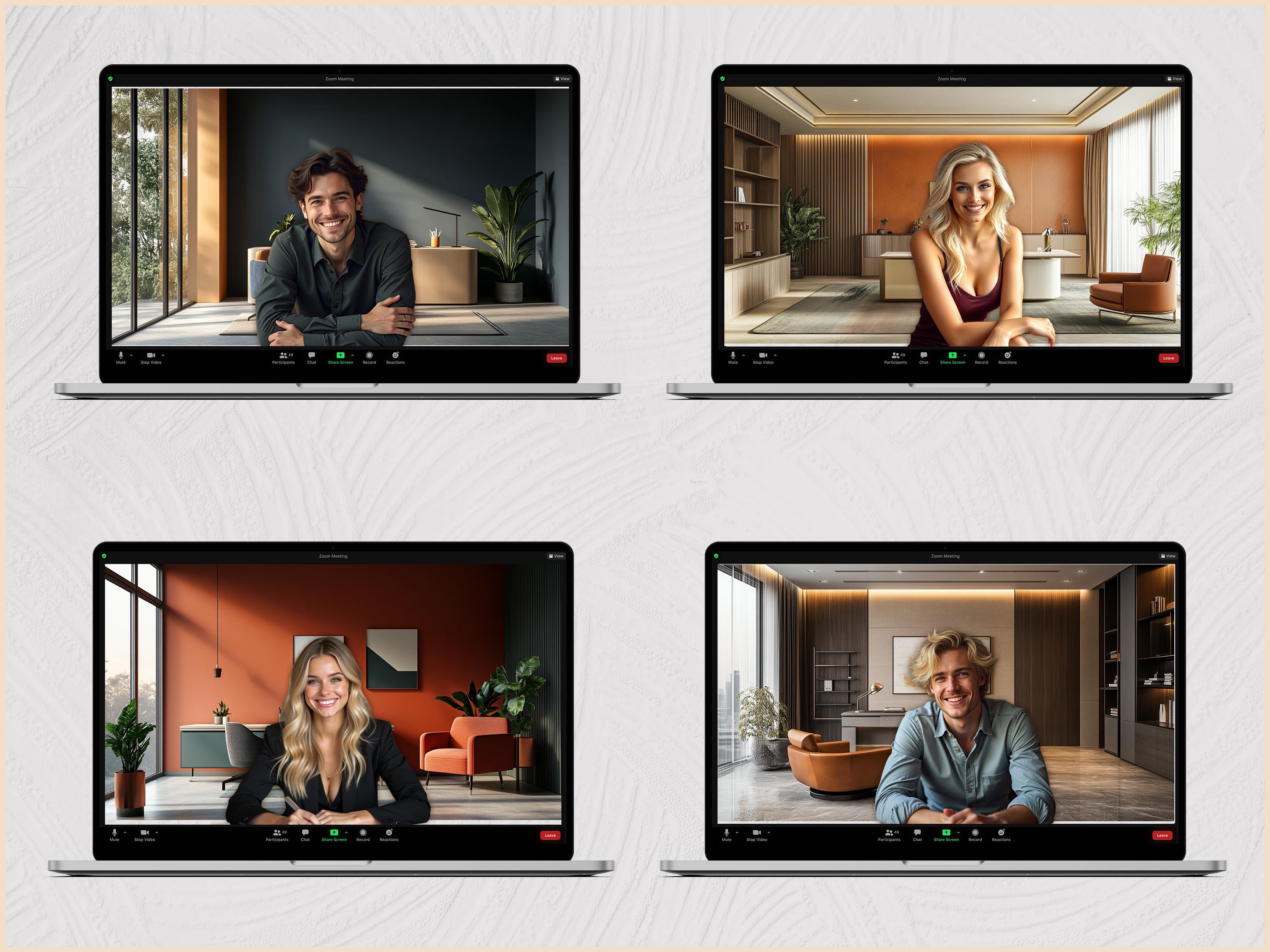 25 Minimalist Office HQ Zoom Backgrounds, Virtual Background Bundle, 4K ...