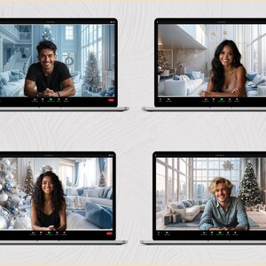 25 Christmas Penthouse Zoom Background Bundle, Virtual Zoom Background ...