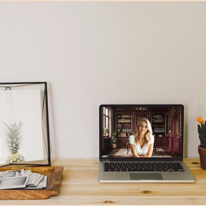 25 Vintage Study Room HQ Zoom Backgrounds, Virtual Background Bundle ...