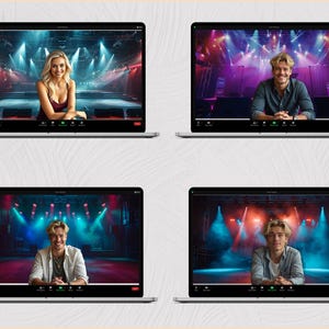 25 Concert Stage Zoom Background Bundle, Virtual Zoom Background, 4K ...
