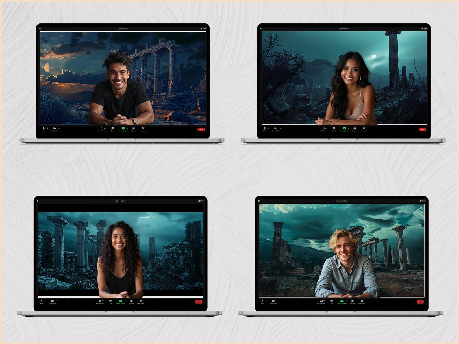 25 Minimalist Office HQ Zoom Backgrounds, Virtual Background Bundle, 4K ...