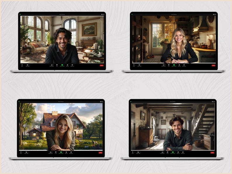 25 Countryside Farmhouse Zoom Background, 4K Virtual Background Bundle ...