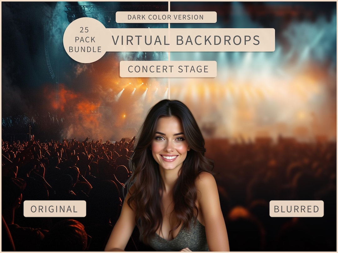 25 Concert Stage HQ Zoom Backgrounds, Virtual Background Bundle, 4K ...