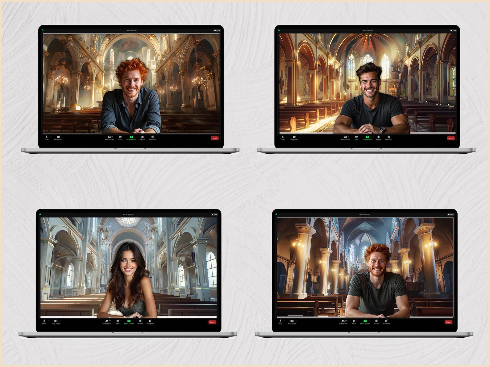 25 Church Zoom Background Bundle, Virtual Zoom Background, 4K ...