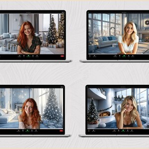 25 Christmas Penthouse Zoom Background Bundle, Virtual Zoom Background ...