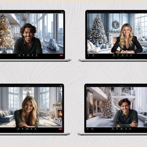 25 Christmas Penthouse Zoom Background Bundle, Virtual Zoom Background ...