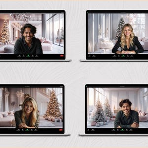 25 Christmas Penthouse Zoom Background Bundle, Virtual Zoom Background ...