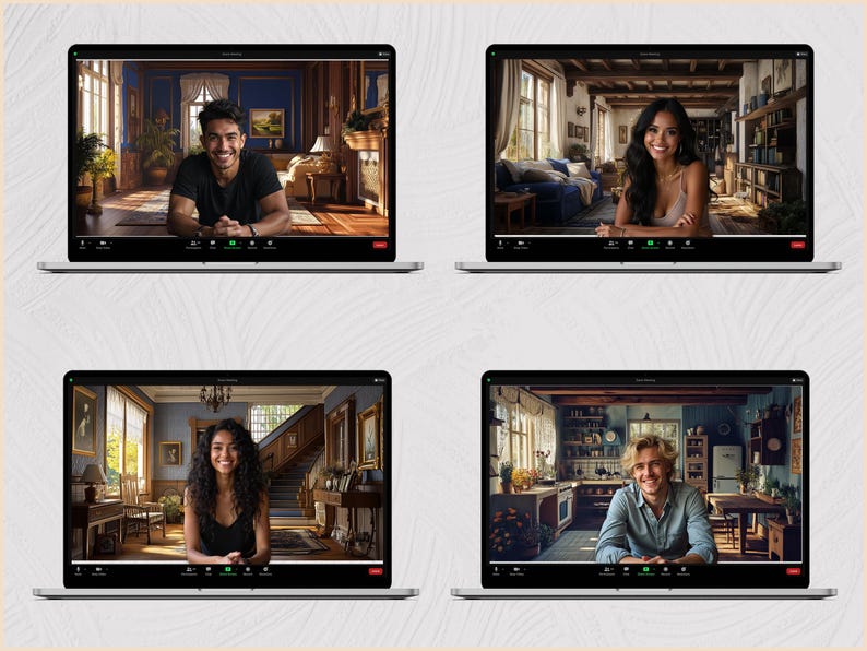 25 Countryside Farmhouse Zoom Background Bundle, Virtual Zoom ...