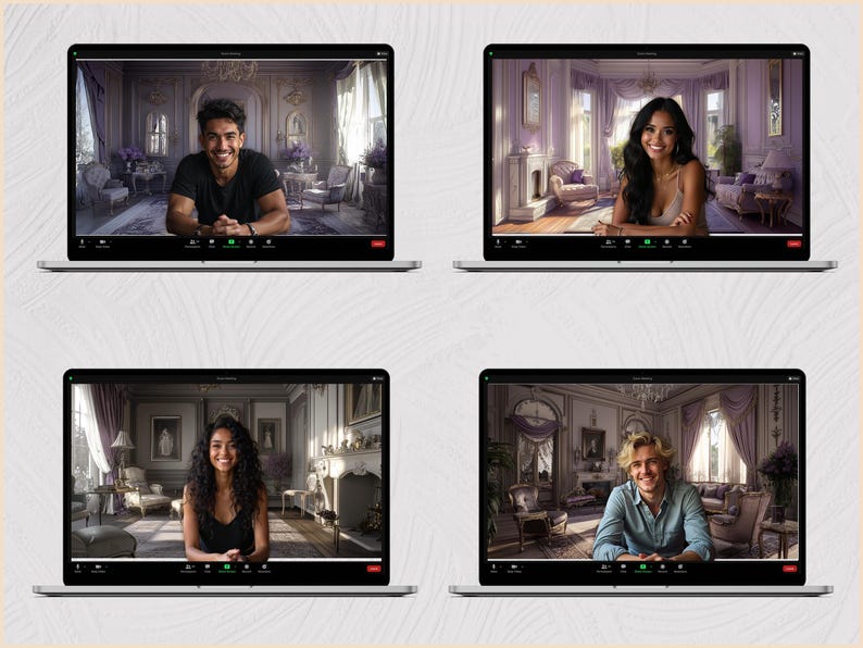 25 Victorian Parlor Zoom Background Bundle, Virtual Zoom Background, 4K ...