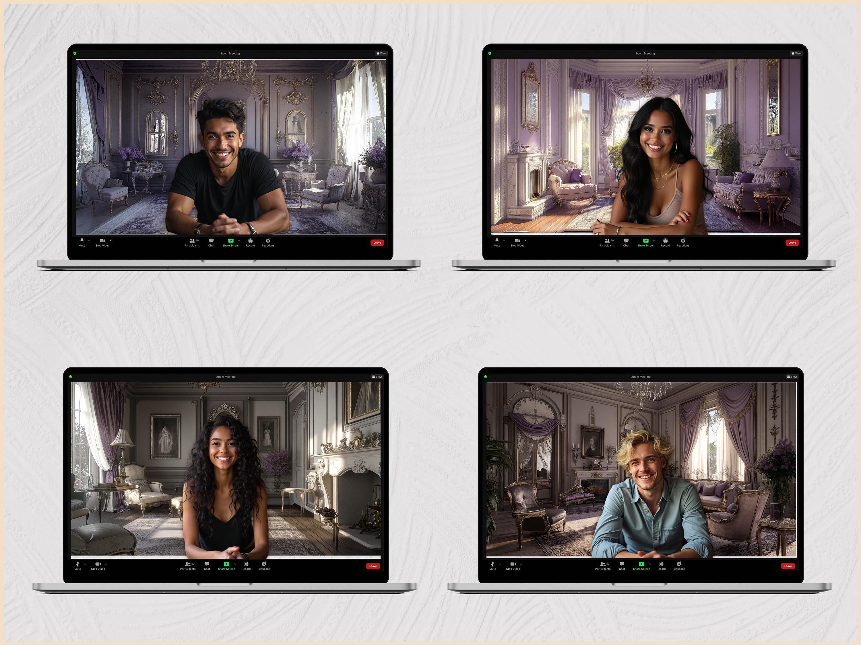 25 Victorian Parlor Zoom Background Bundle, Virtual Zoom Background, 4K ...