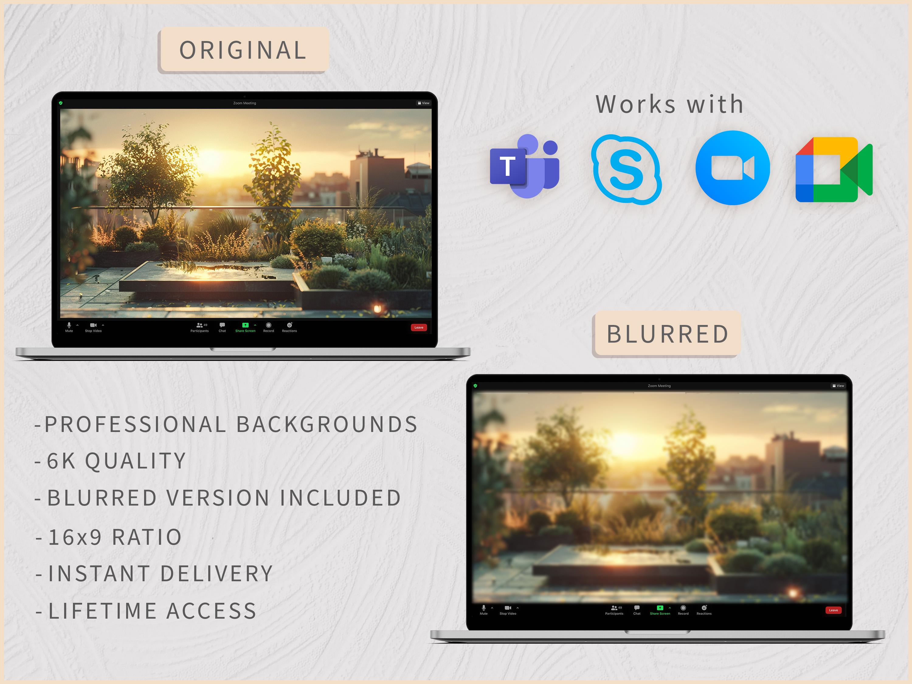 25 Rooftop Garden Zoom Background Bundle, Virtual Zoom Background, 4K ...