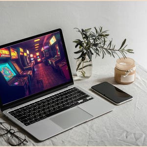 25 Retro Arcade Zoom Background, 4K Virtual Background Bundle, Zoom ...