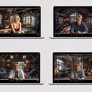 25 Rustic Cabin Zoom Background Bundle, Virtual Zoom Background, 4K ...