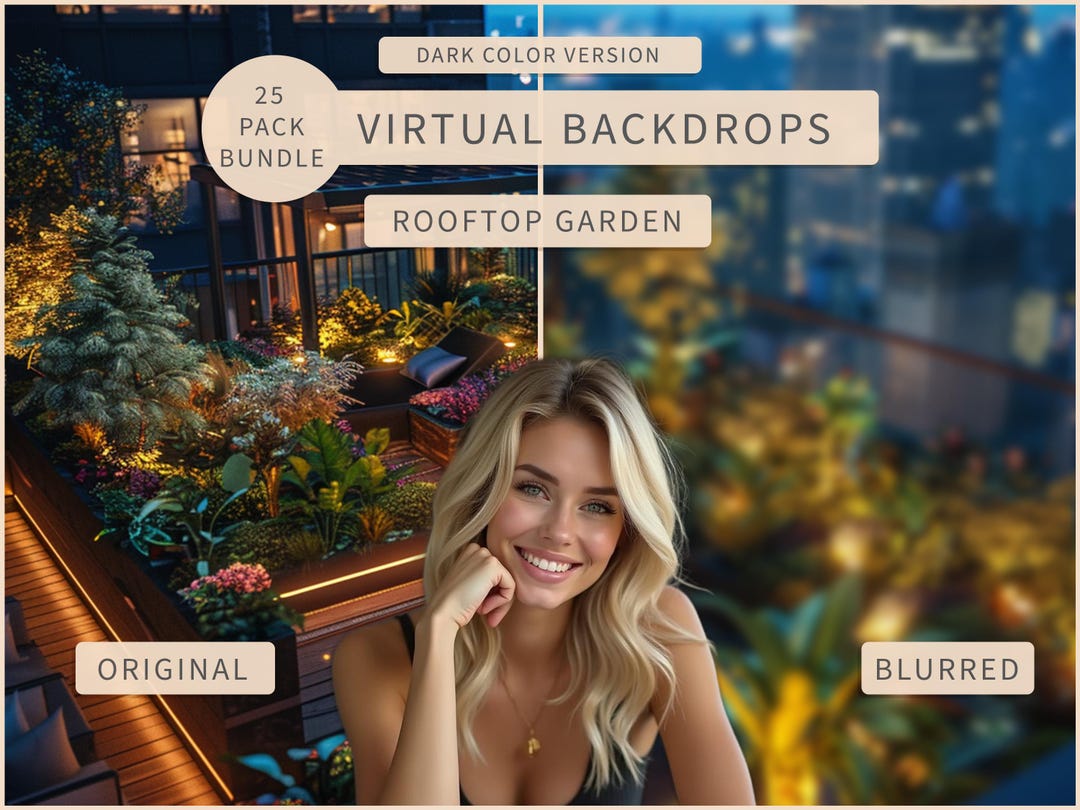 25 Rooftop Garden HQ Zoom Backgrounds, Virtual Background Bundle, 4K ...