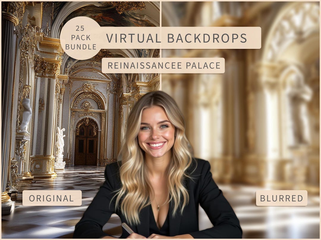 25 Renaissance Palace Zoom Background Bundle, Virtual Zoom Background ...