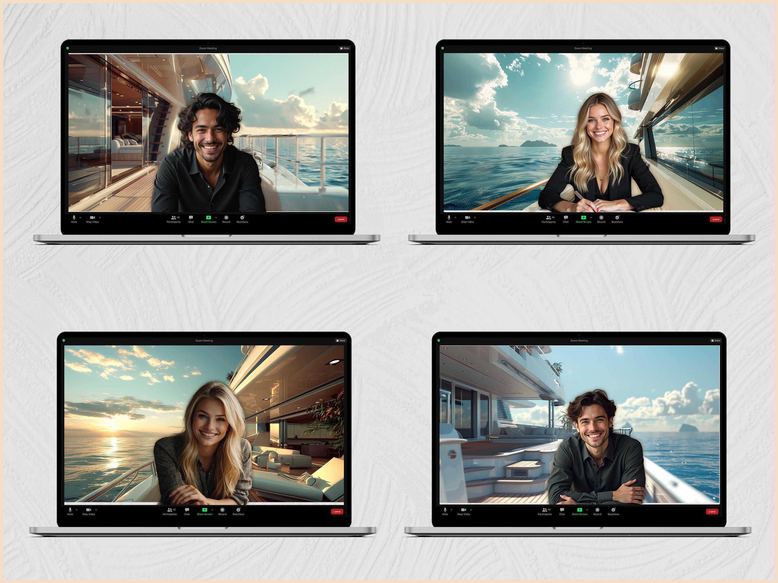 25 Luxurious Yacht Zoom Background, 4K Virtual Background Bundle, Zoom ...