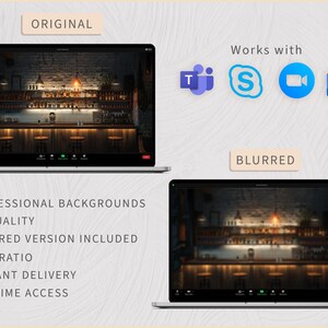25 Bar HQ Zoom Backgrounds, Virtual Background Bundle, 4K Video Calls ...