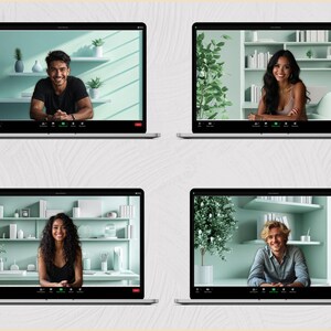 25 Home Office Wall Shelving Zoom Background Bundle, Virtual Zoom ...