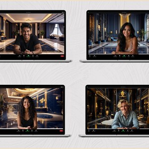 25 Luxury Hotel Lobby Zoom Background Bundle, Virtual Zoom Background ...