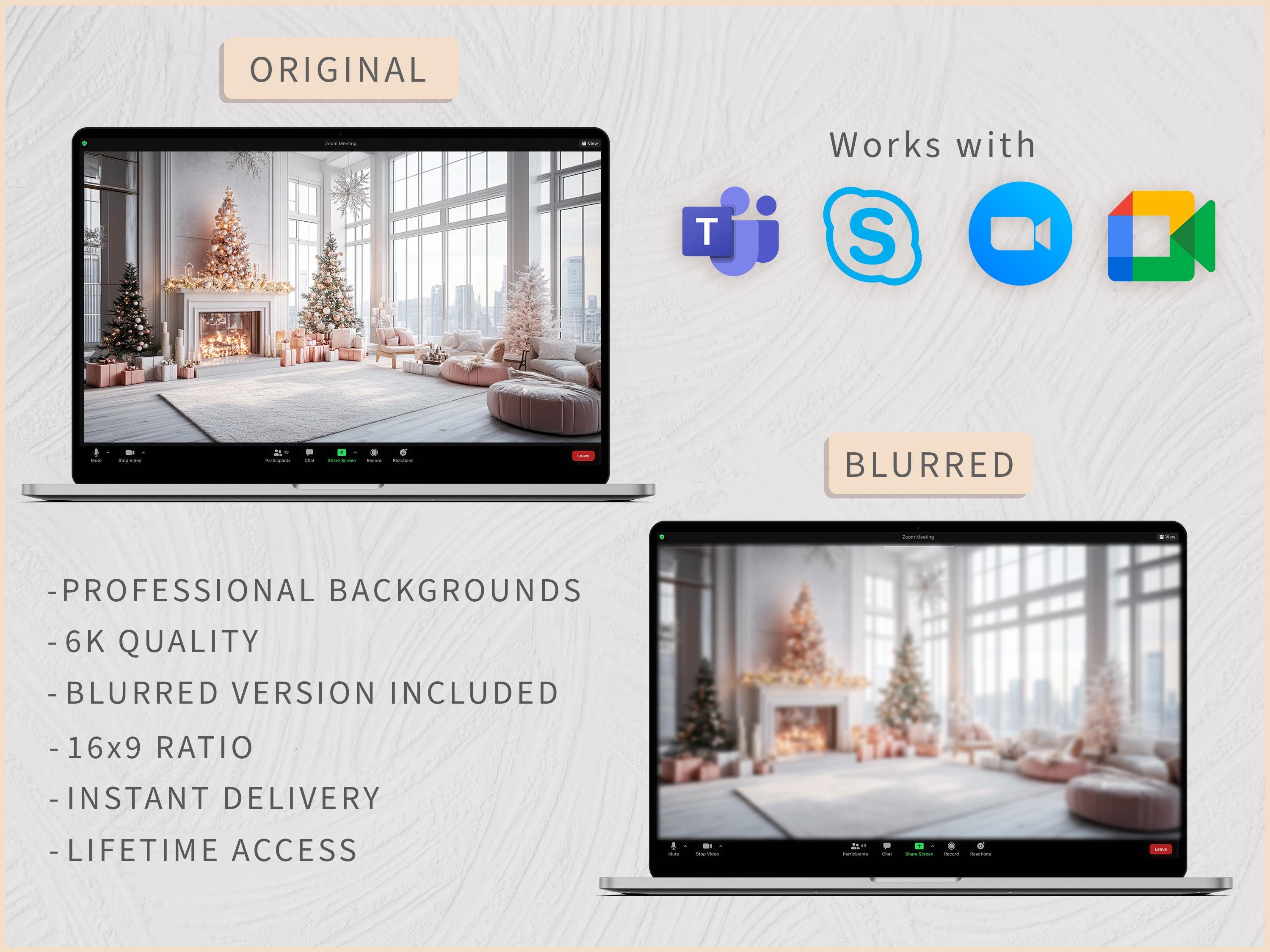 25 Christmas Penthouse Zoom Background Bundle, Virtual Zoom Background ...