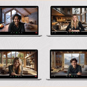 25 Modern Cabin HQ Zoom Backgrounds, Virtual Background Bundle, 4K ...