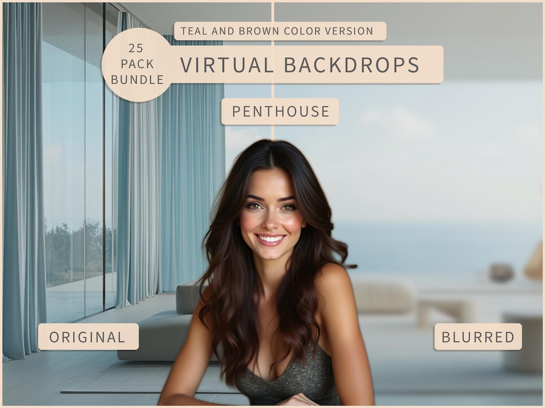 25 Penthouse Zoom Background Bundle, Virtual Zoom Background, 4K Background for Teams ...