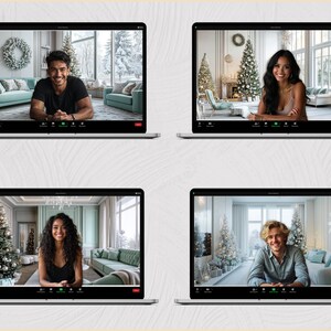 25 Christmas Penthouse Zoom Background Bundle, Virtual Zoom Background ...