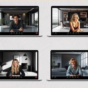 25 Minimalist Office Zoom Background, 4K Virtual Background Bundle ...