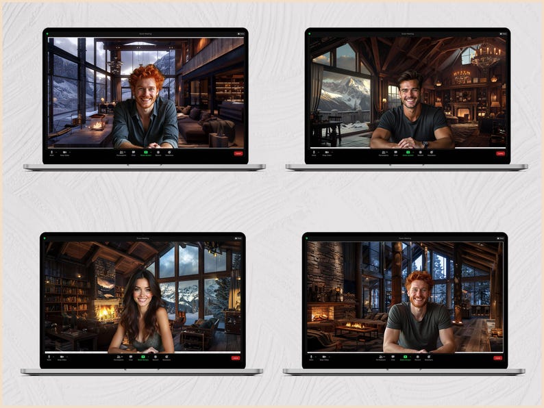 25 Minimalist Office Zoom Background, 4K Virtual Background Bundle ...