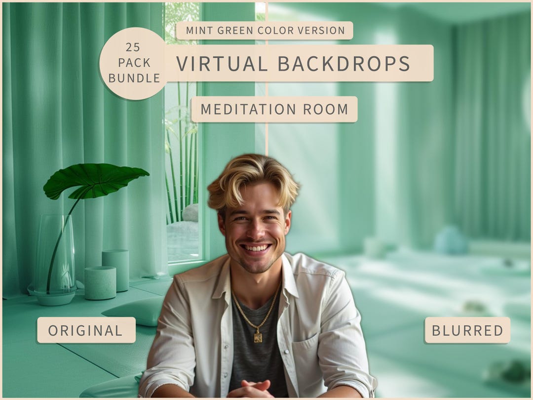25 Meditation Room Zoom Background Bundle, Virtual Zoom Background, 4K ...