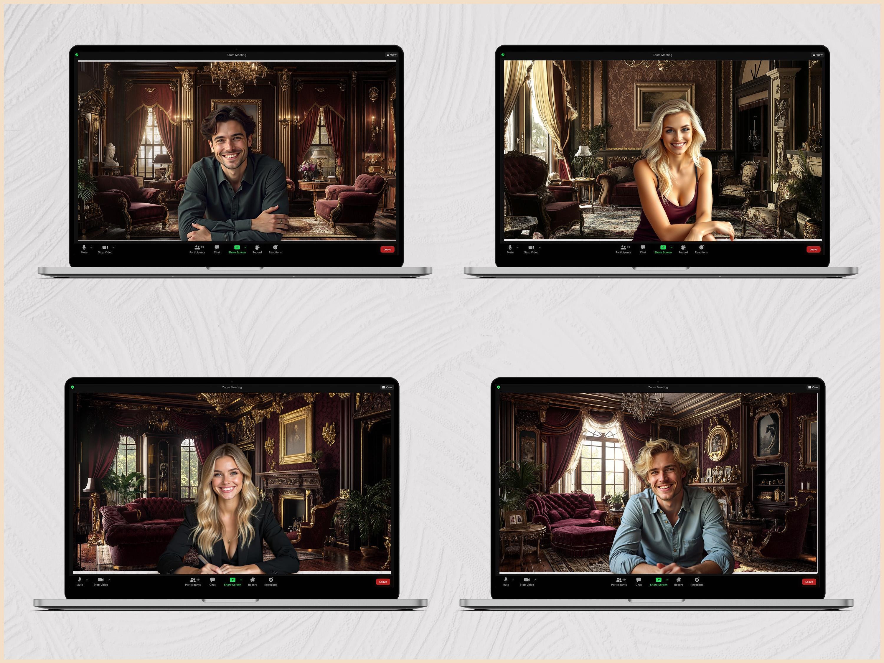 25 Victorian Parlor Zoom Background Bundle, Virtual Zoom Background, 4K ...