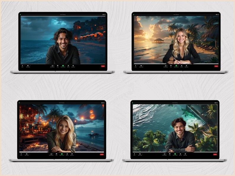 25 Beach Resort HQ Zoom Backgrounds, Virtual Background Bundle, 4K ...