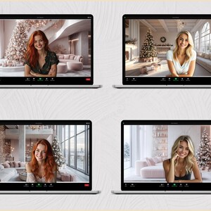 25 Christmas Penthouse Zoom Background Bundle, Virtual Zoom Background ...