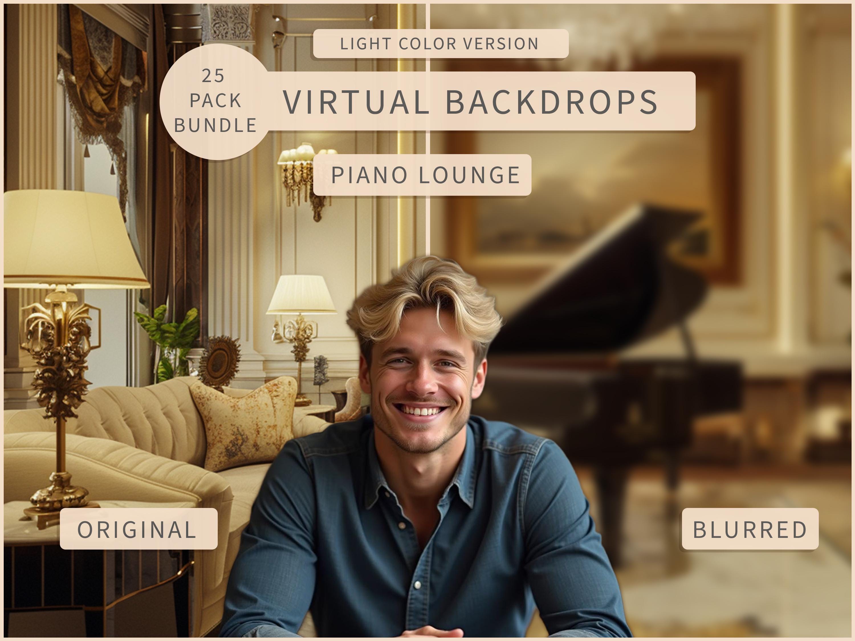 25 Piano Lounge Zoom Background Bundle, Virtual Zoom Background, 4K ...