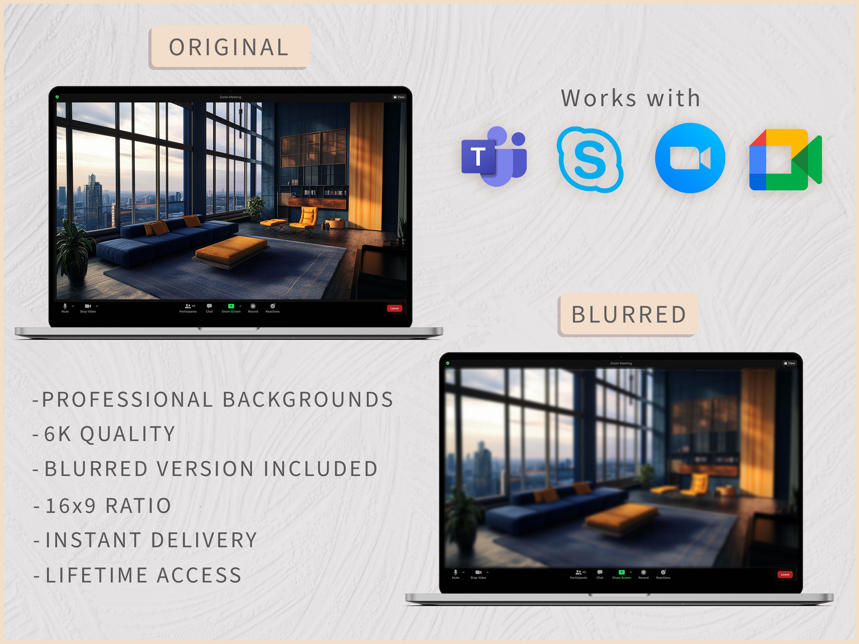 25 Penthouse Zoom Background Bundle, Virtual Zoom Background, 4K ...