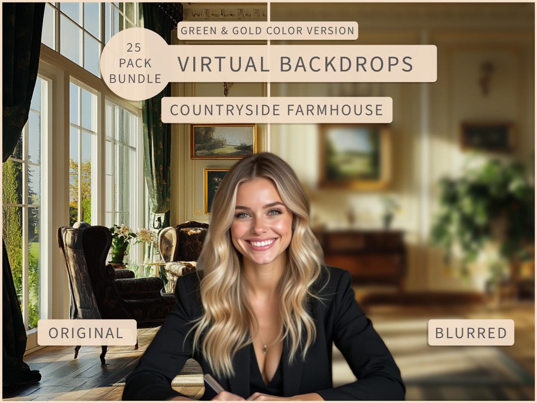 25 Countryside Farmhouse Zoom Background, 4K Virtual Background Bundle ...